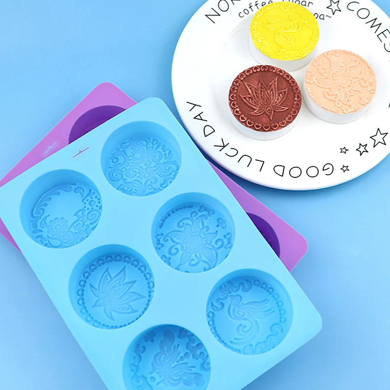 6-Cavities-Silicone-Chocolate-Mould-Mooncake-DIY-Mold-Different-Flower ...