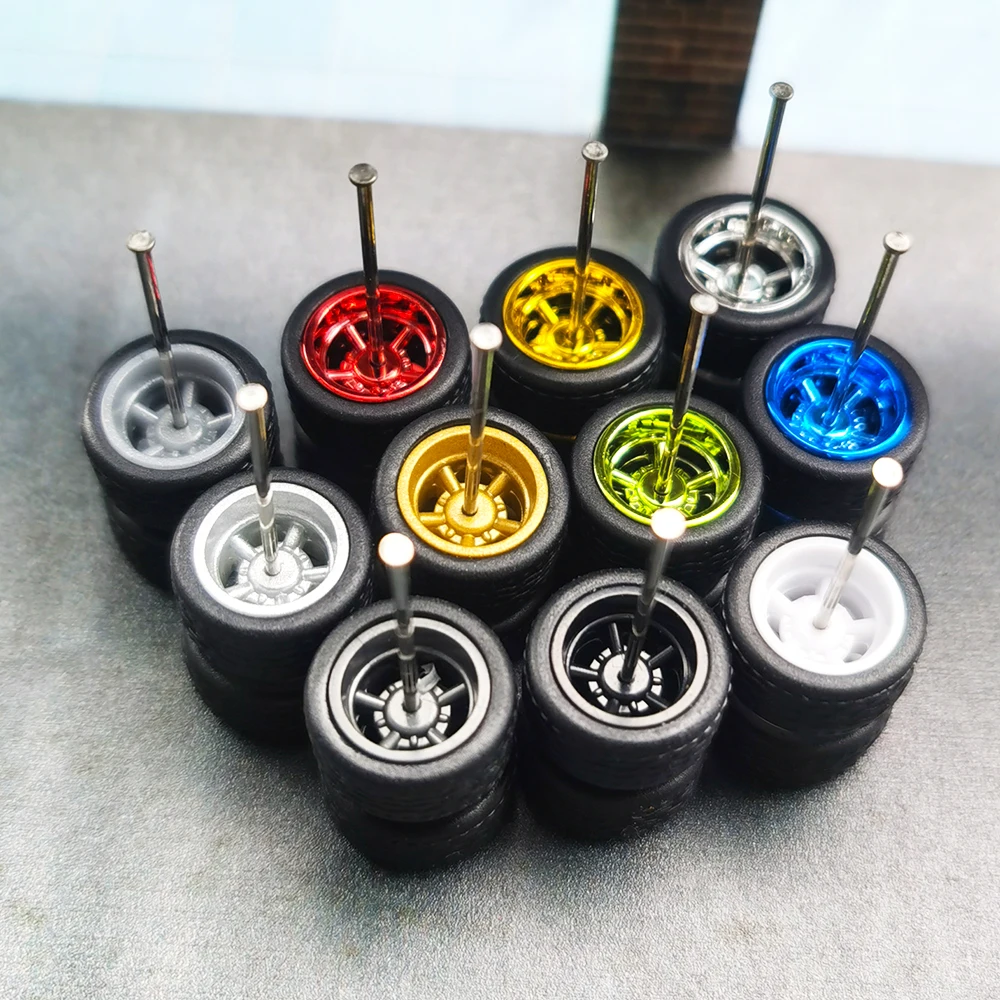 1-64-Wheels-with-Detachable-Rubber-Tires-Electroplated-Painting-Colors ...
