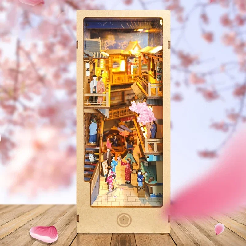 Japanese-Retro-DIY-Wooden-Book-Nook-Shelf-Insert-Miniature-Kits ...