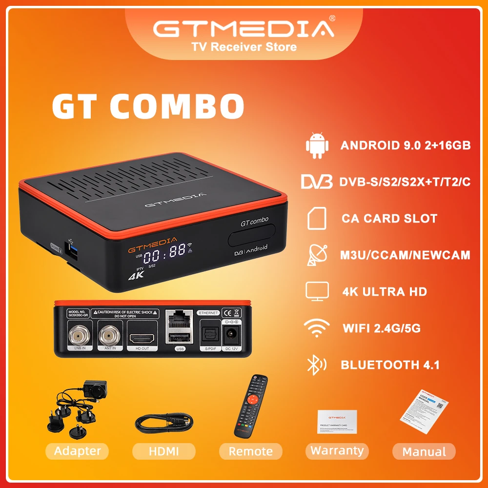 Gtmedia Satellite Receiver Gtcombo 4k Ultra Hd Dvb S2 S2x T2 Cable Tv ...