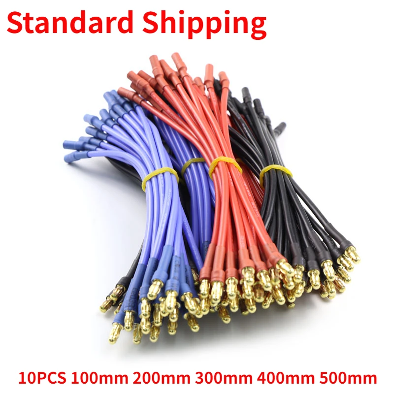 10PCS-3-5mm-Banana-Connector-16AWG-Silicone-Extension-Wire-100mm-200mm ...
