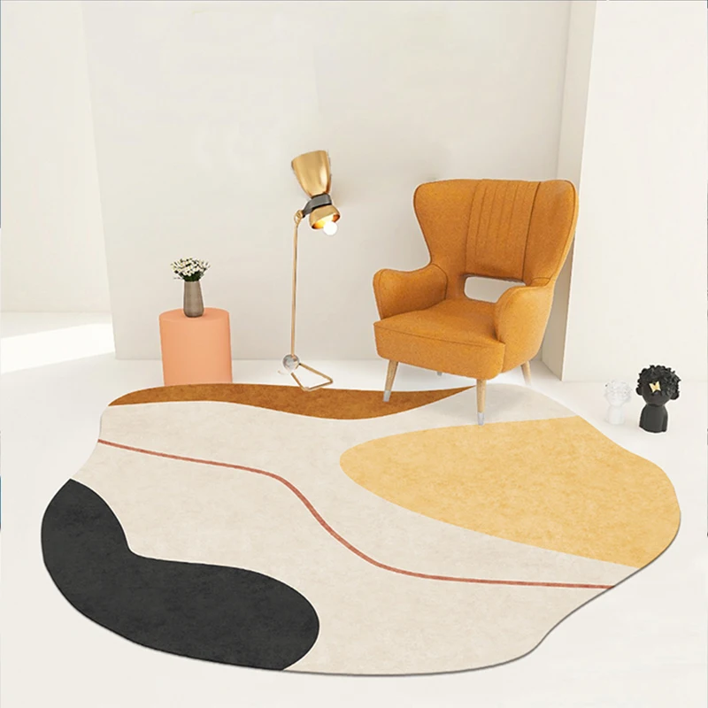 Round Living Room Carpet Modern Minimalist Irregular Large Area Bedroom ...