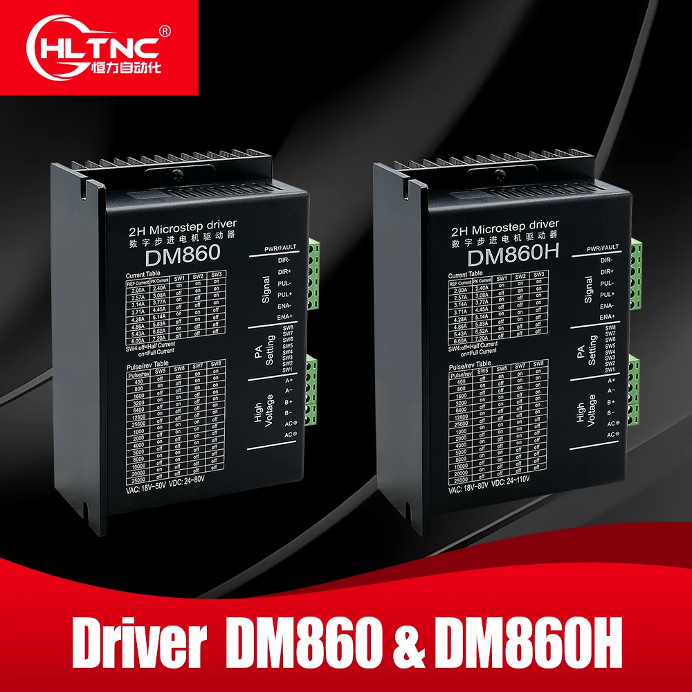 DM860H DM860 스테퍼 모터 드라이브 0-200khz AC18-80V 또는 DC 24-110V 2A-7.2A Nema34 ...