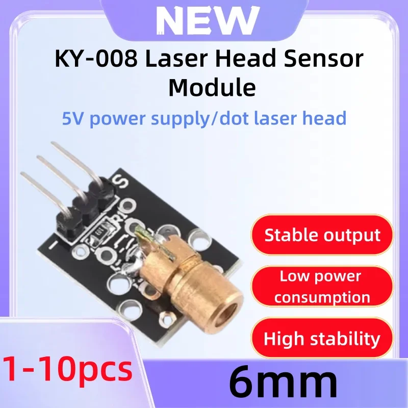 The Ky-008 Laser Head Sensor Module of 1-10Pcs Is Suitable for the 6mm ...
