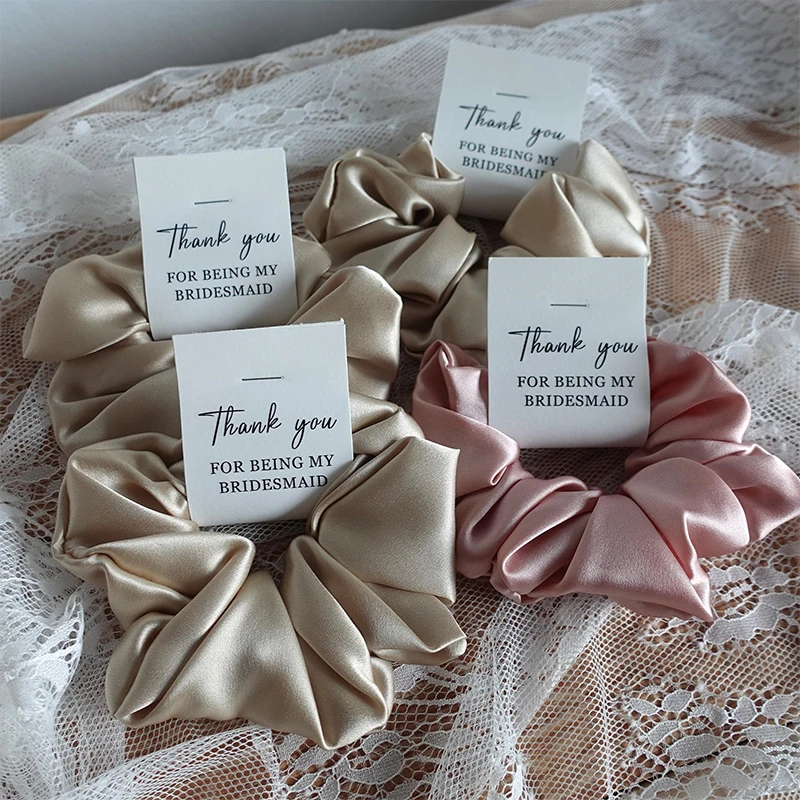 Personalized Bridesmaid Scrunchie Silk Hair Scrunchie Bachelorette ...