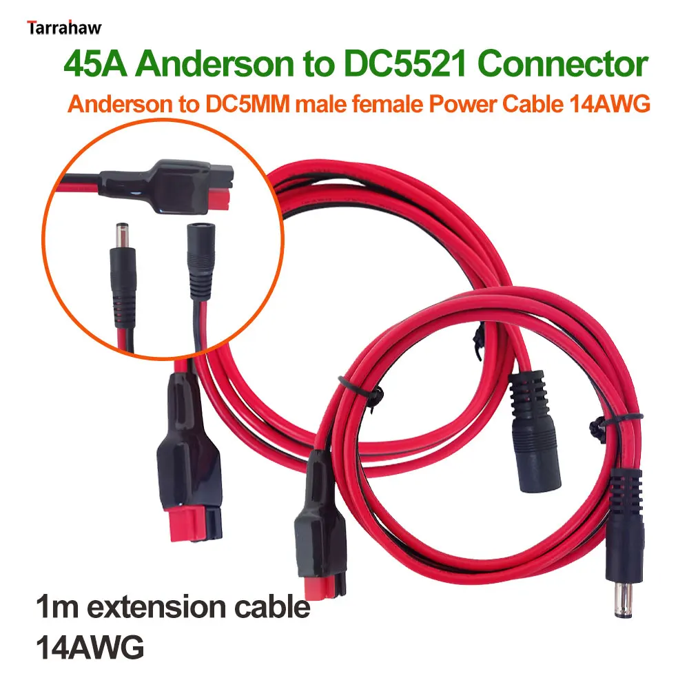 45A Anderson to DC5521 Connector Anderson to DC5MM Energy Storage Battery Connecting Cable 14AWG ...