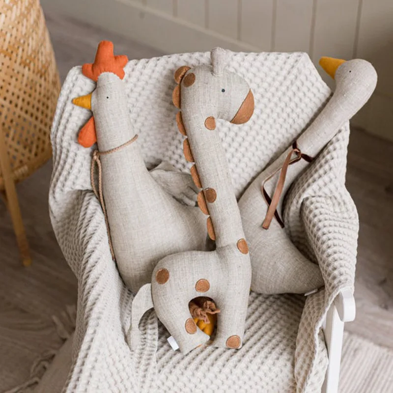 Giraffe-Goose-and-Cock-Stuffed-Animals-Slpeeing-Dolls-for-Baby-and ...