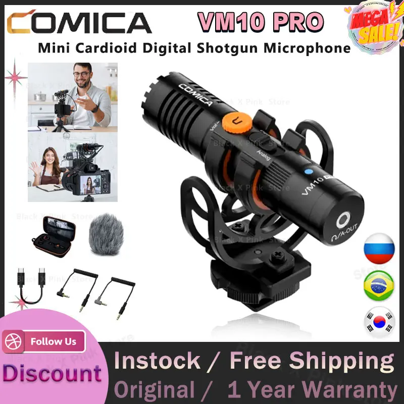 Comica VM10 PRO On-Camera Shotgun Microphone for Android iPhone DSLR ...
