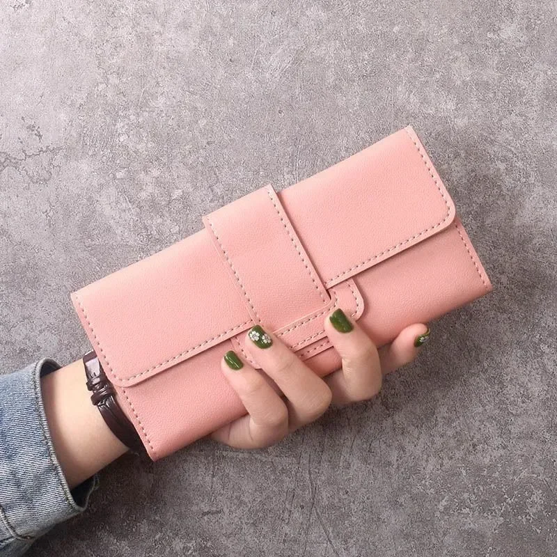 Purse-female-long-simple-female-student-fashion-three-fold-flip-flap ...