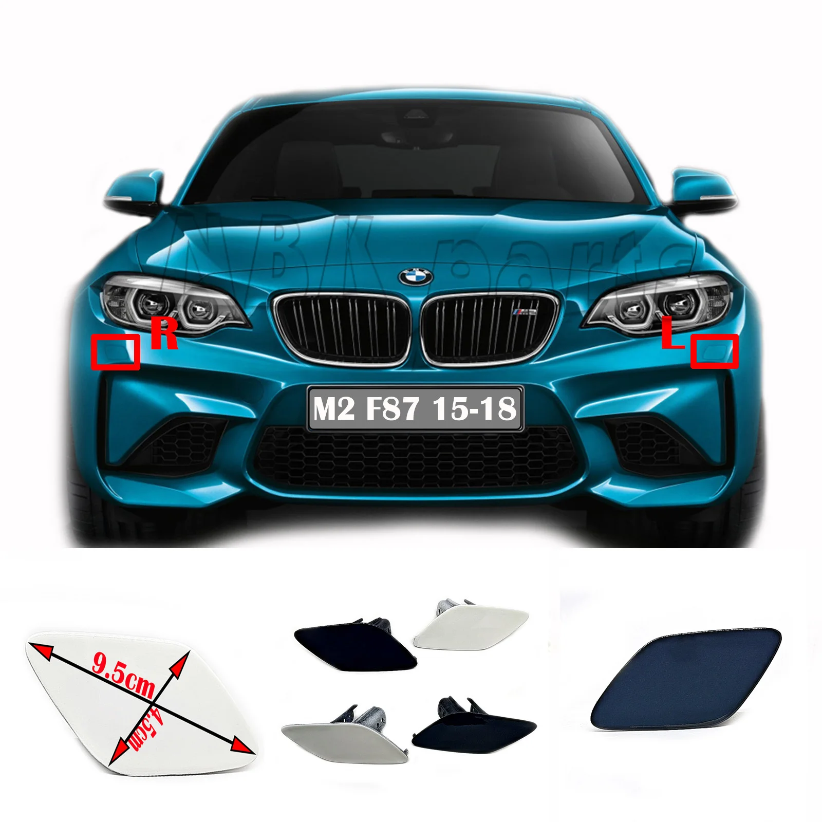 Headlight Washer Cover Fit 14-18 BMW M series M2 F87 Competition Front ...