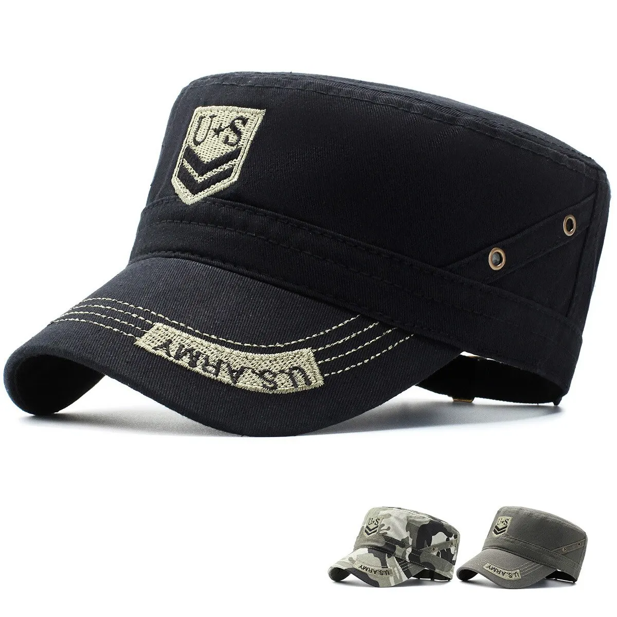 Spring-And-Autumn-Men-S-Hat-Outdoor-Casual-Embroidery-Flat-Top-Hat-Dome ...