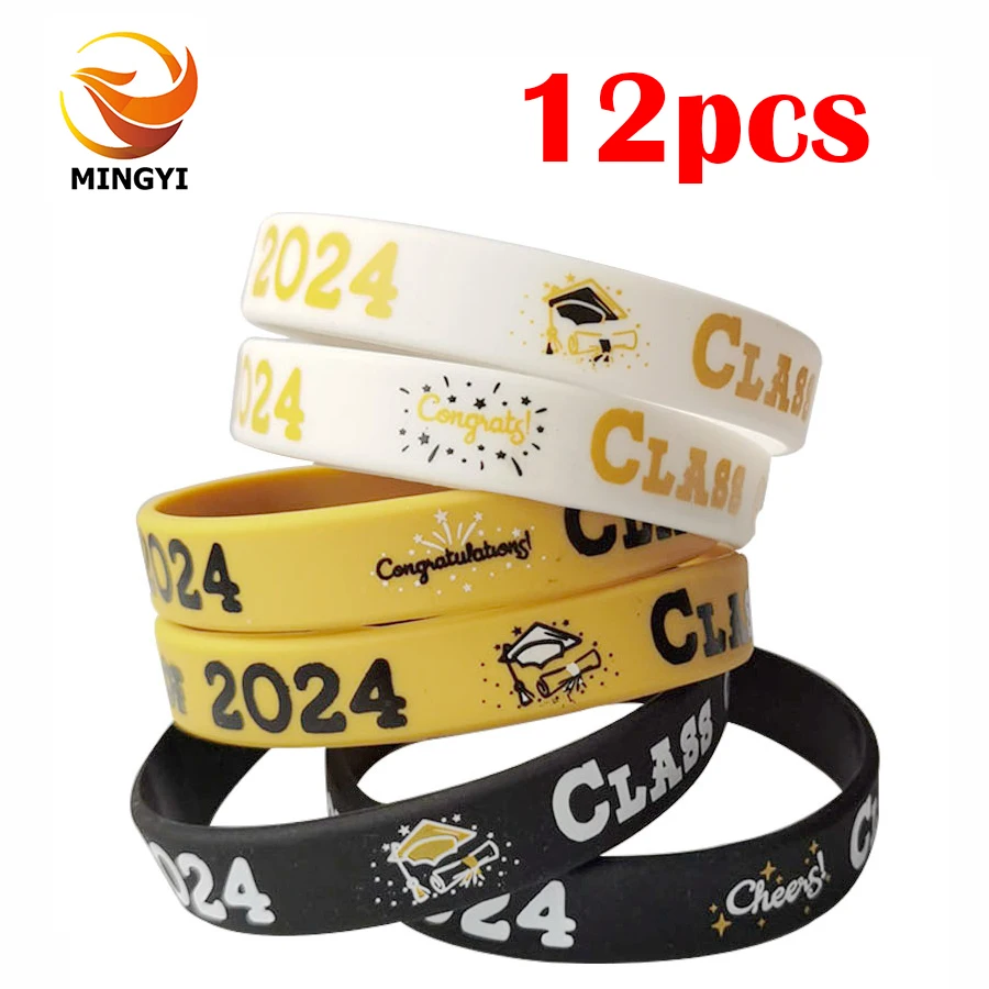 12pcs-Class-of-2024-Graduation-Silicone-Wristbands-Congrats-Grad ...