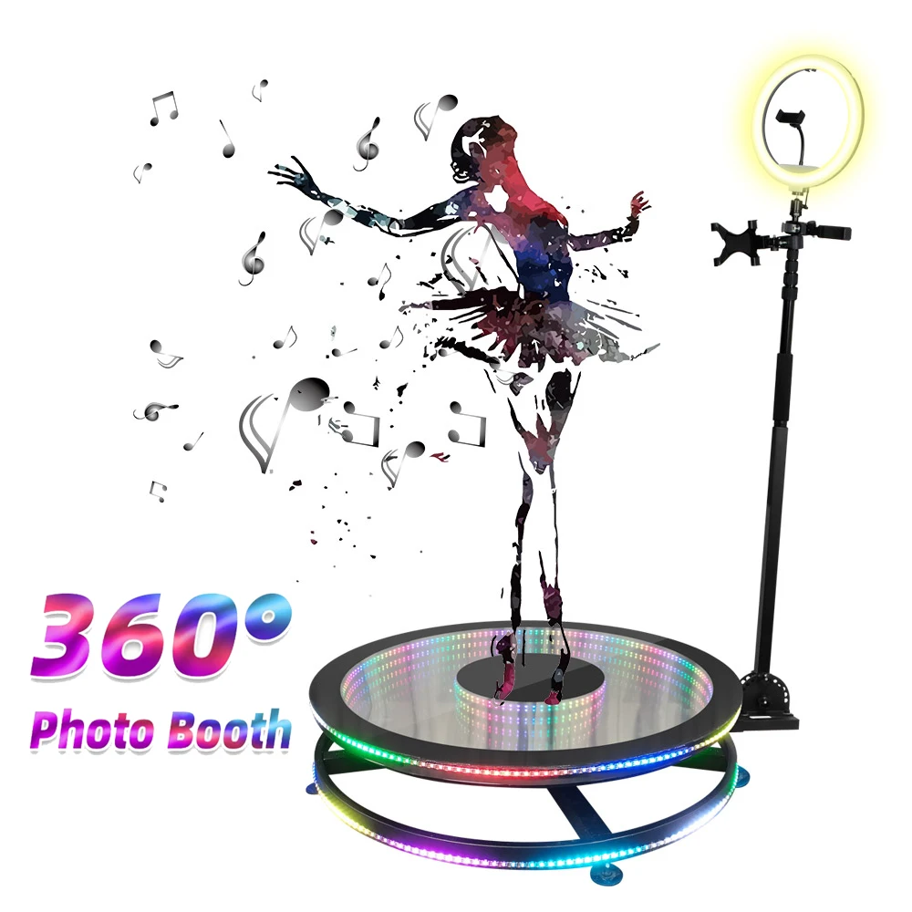 360 Photo Booth Rotating Machine Selfie Automatic Spin Video Booth with ...