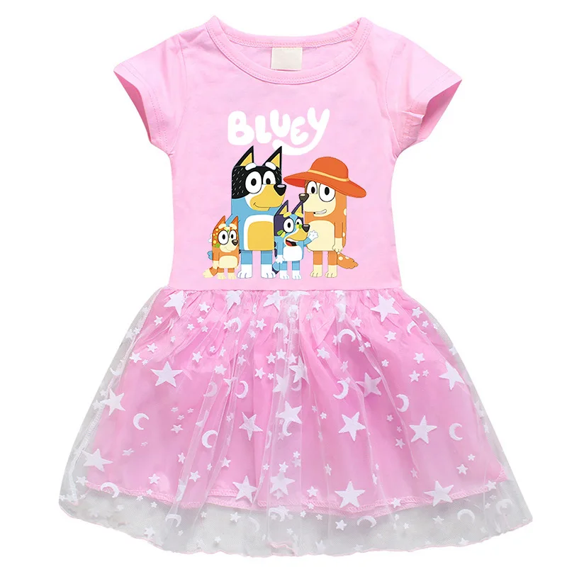 Meninas-Bluey-Fam-lia-Anima-o-Personagem-Perif-ricos-Vestido-Estrela ...
