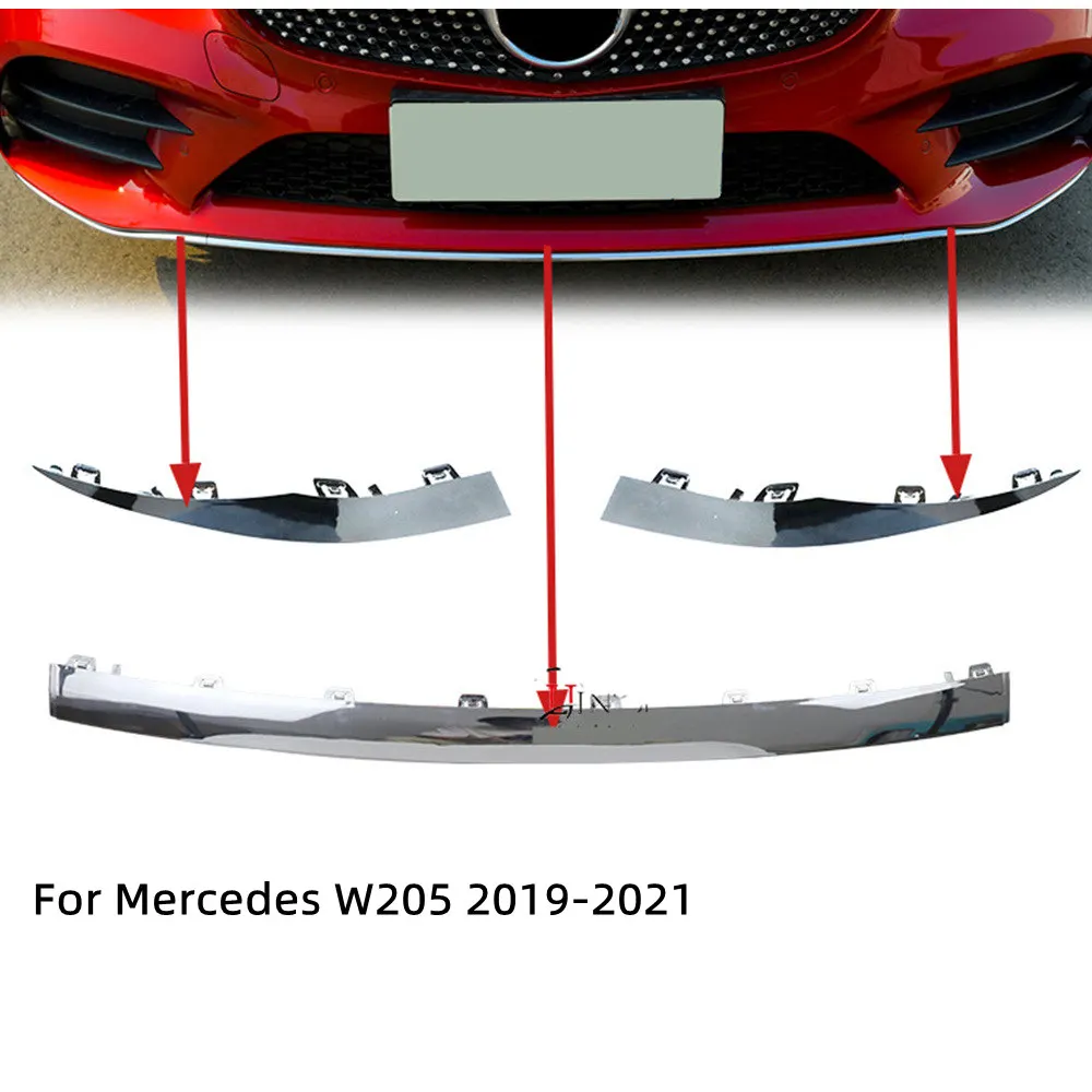 NEW-Front-Bumper-Trim-Strip-Chrome-Moulding-Silver-OE-A2058858602 ...