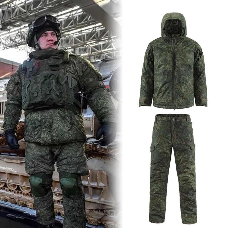Outdoor Russian Little Green Man Camo Warm Cotton Coat FG Green Ruins ...