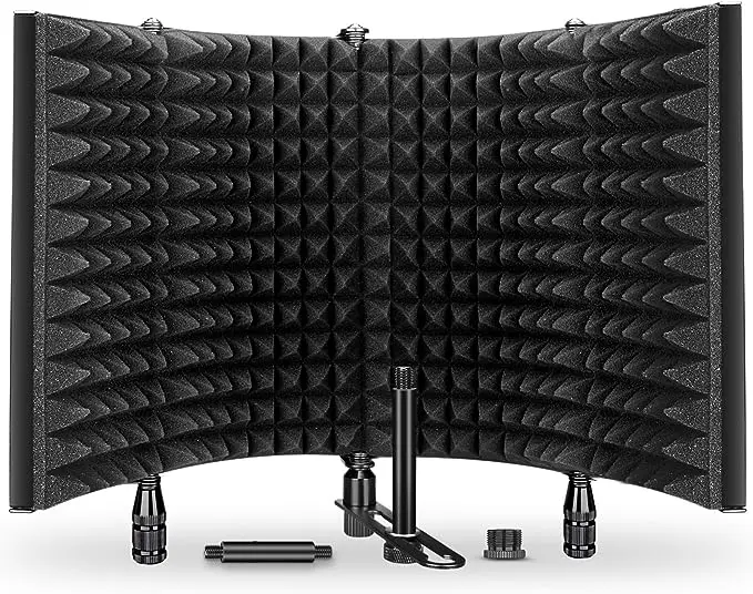 Foldable-Studio-Microphone-Shield-5-Panel-Adjustable-Microphone-Shield ...