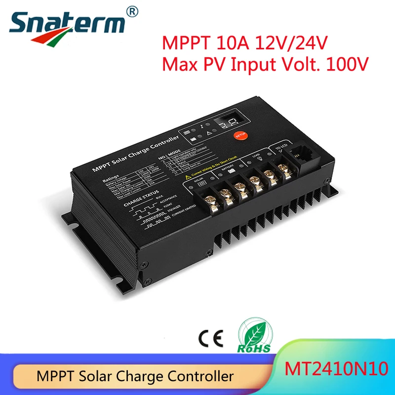 고품질 MPPT 10A 12V 24V 태양광 충전 컨트롤러, 방수 10A MPPT 태양 전지 패널 배터리 레귤레이터 배터리 ...