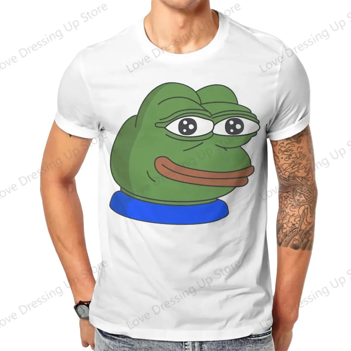 Pepe Frog Animal funny meme Pure Cotton Summer Short Sleeved T-shirt ...