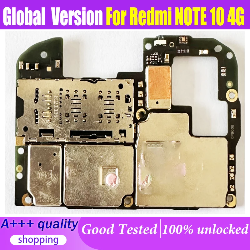 For-Redmi-NOTE-10-4G-Motherboard-Unlocked-Logic-Board-Original ...