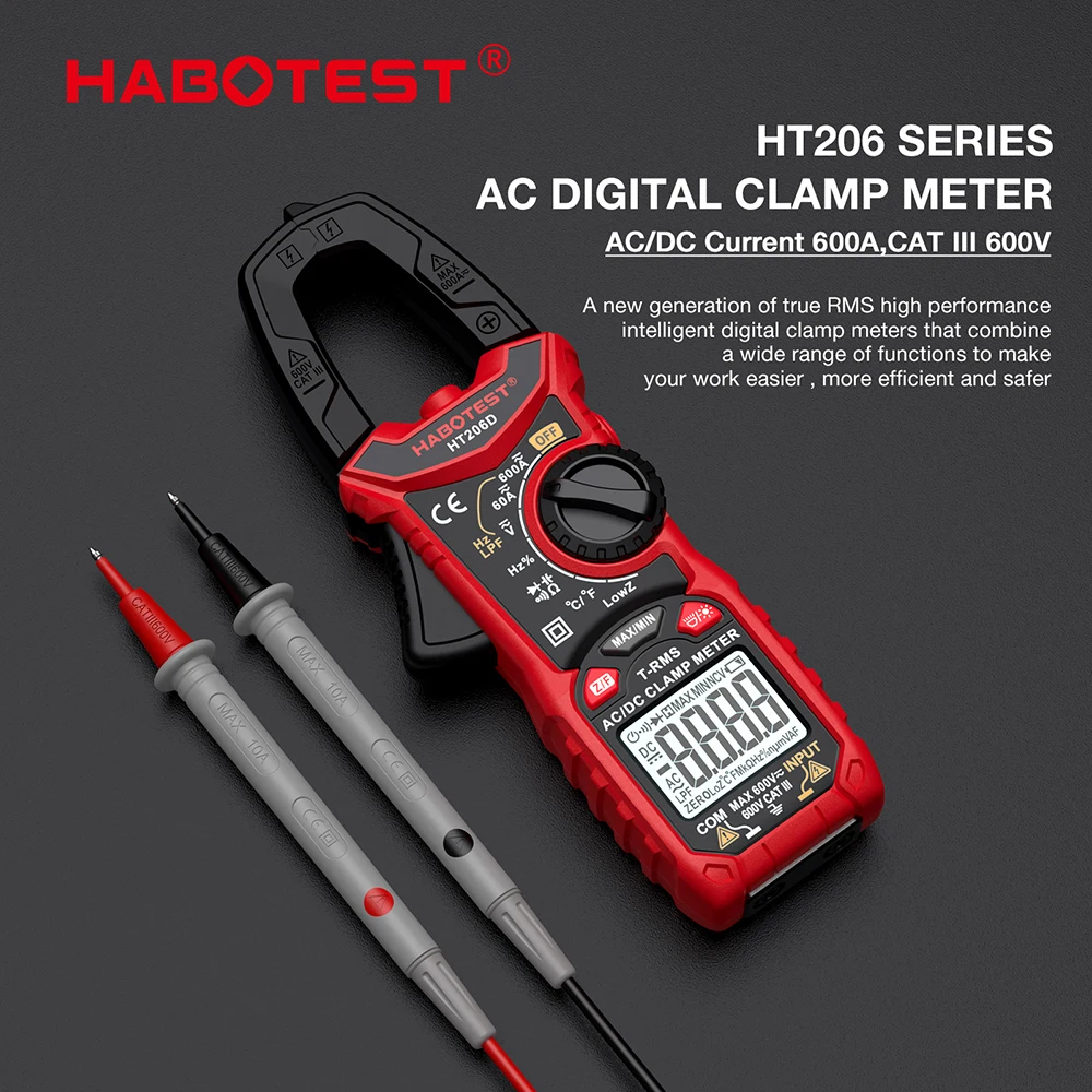 HABOTEST HT206A/ HT206B/ HT206D Digital Clamp Meter
