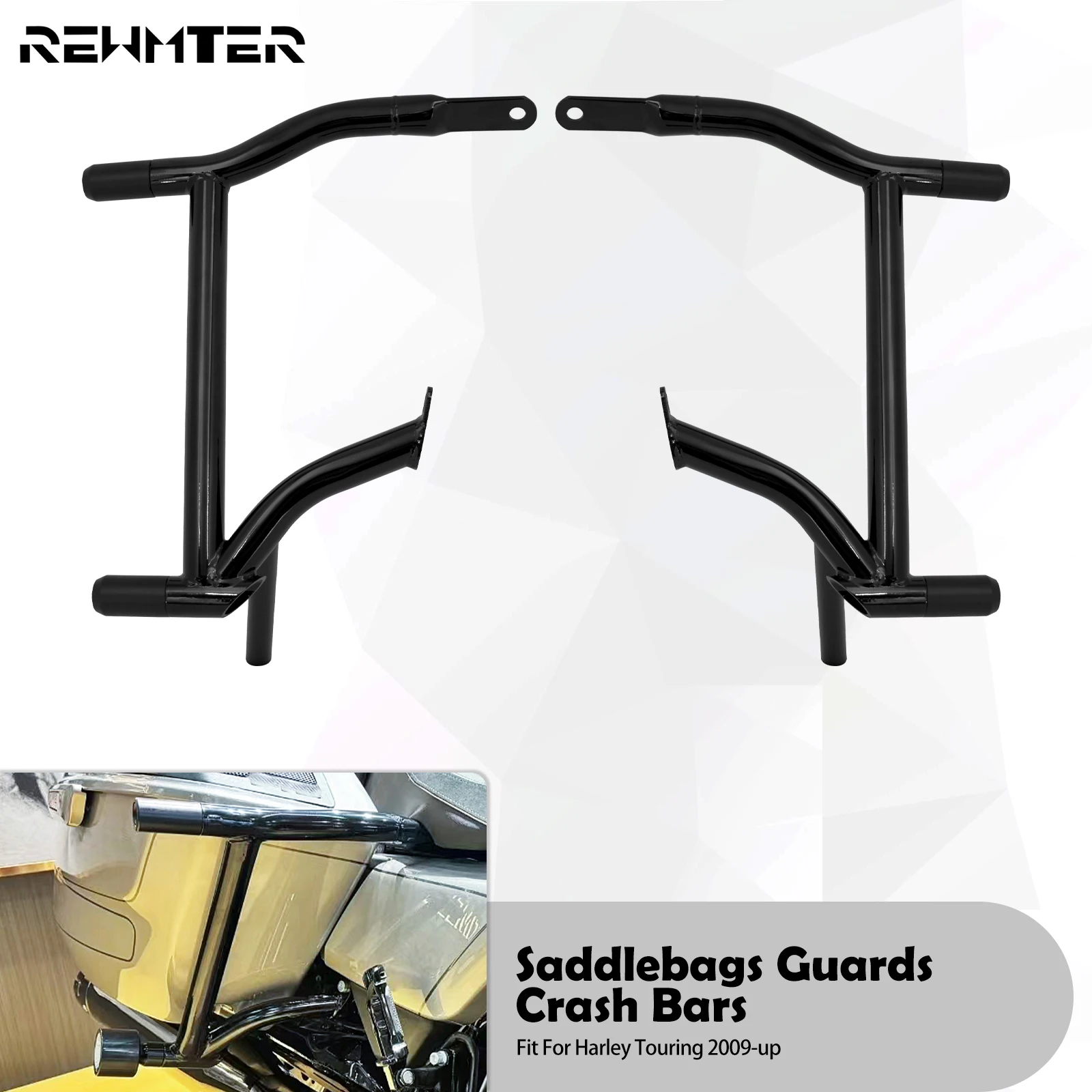 Motorcycle-Rear-Saddlebag-Guard-Rails-Bracket-For-Harley-Touring-Road ...