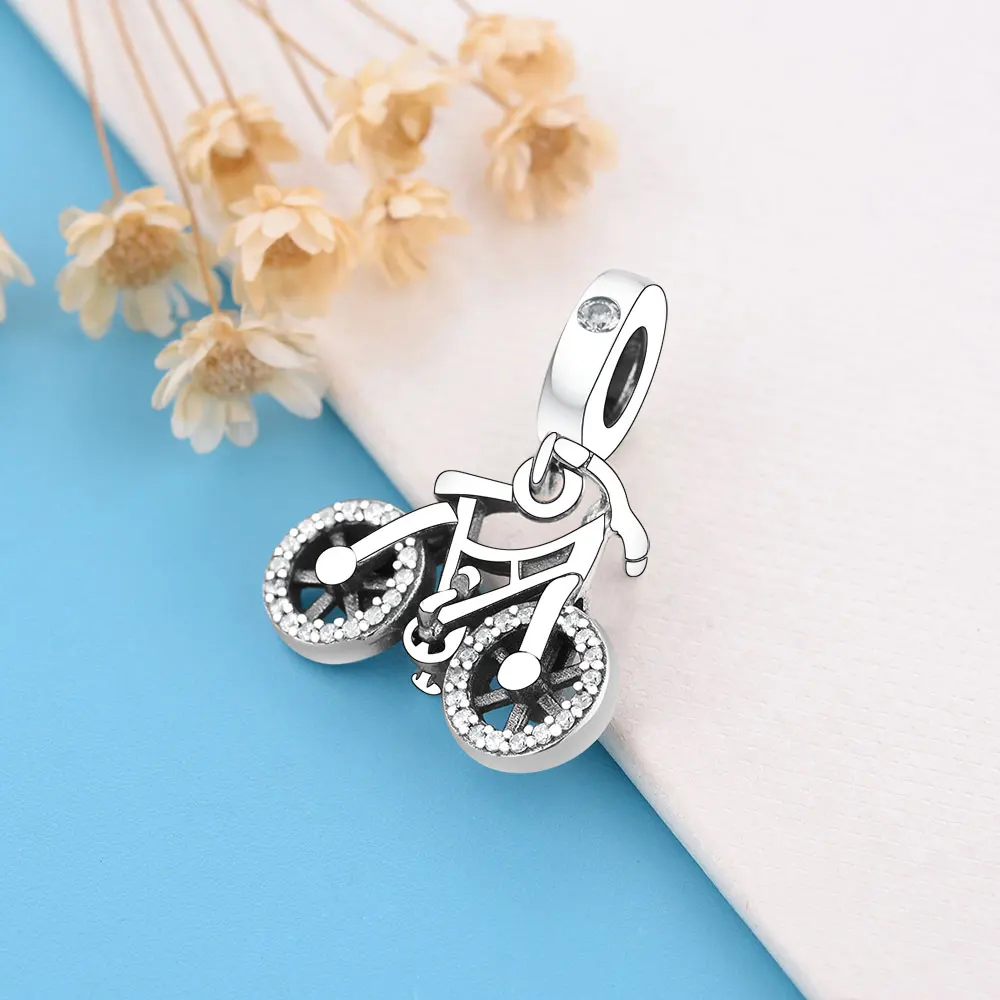 Fc Jewelry Fit Original Pan Charms Bracelet 925 Sterling Silver Bike ...