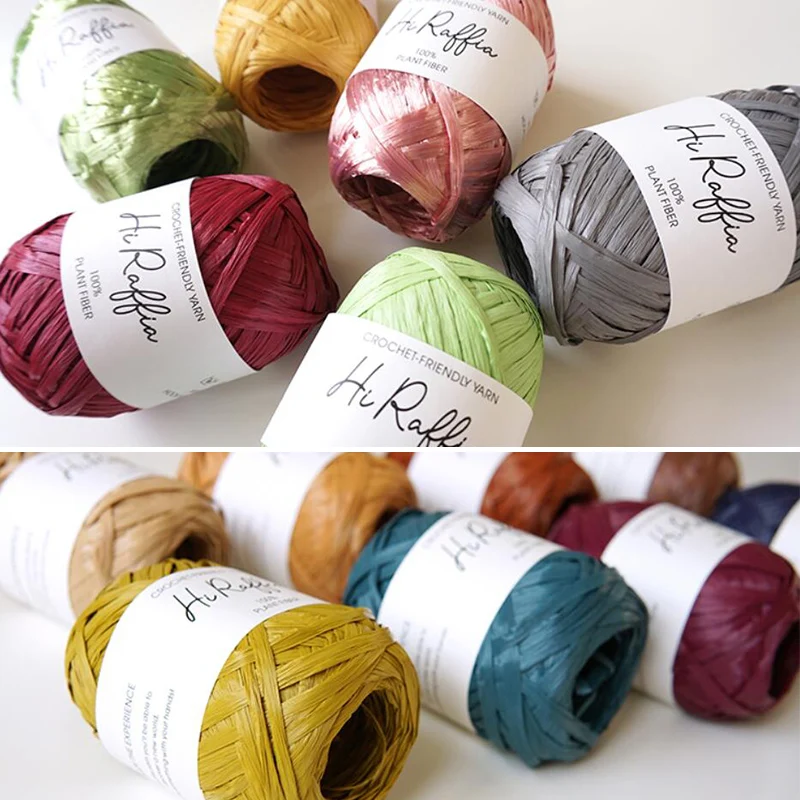 80M-40g-Natural-Raffia-Straw-Yarn-100-Plant-Fibre-Crochet-Yarn-For ...