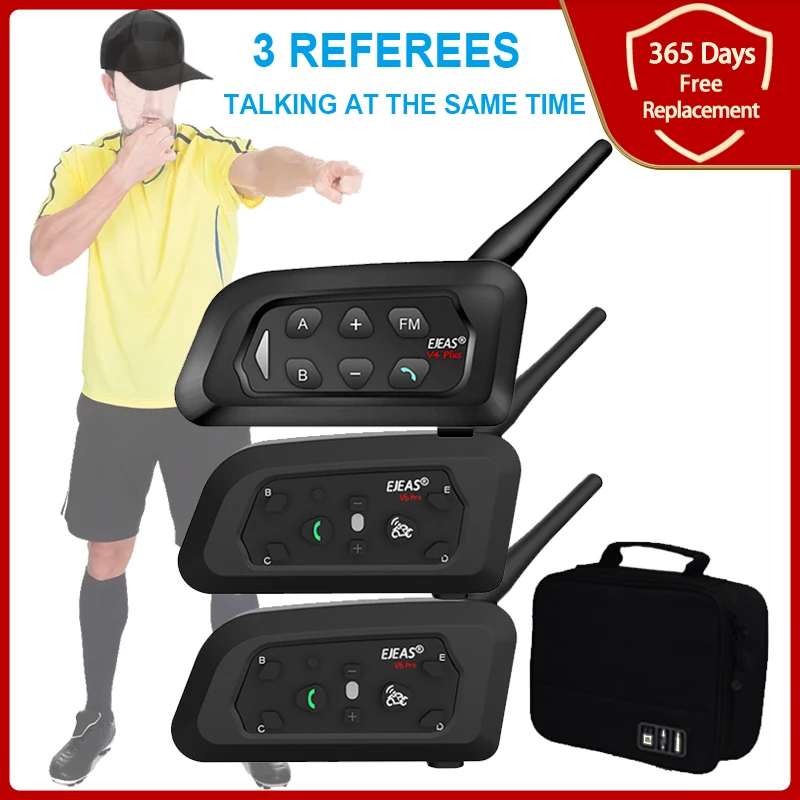 EJEAS-V4C-PLUS-V6C-PRO-x2-Football-3-Referee-Intercom-Headset-Soccer ...