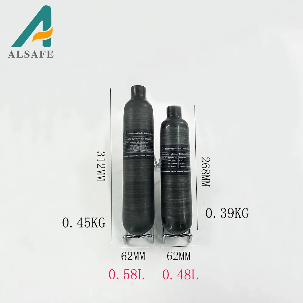 Alsafe-0-58L-580cc-carbon-fiber-cylinder-300bar-tank-Carbon-Fiber-HPA ...