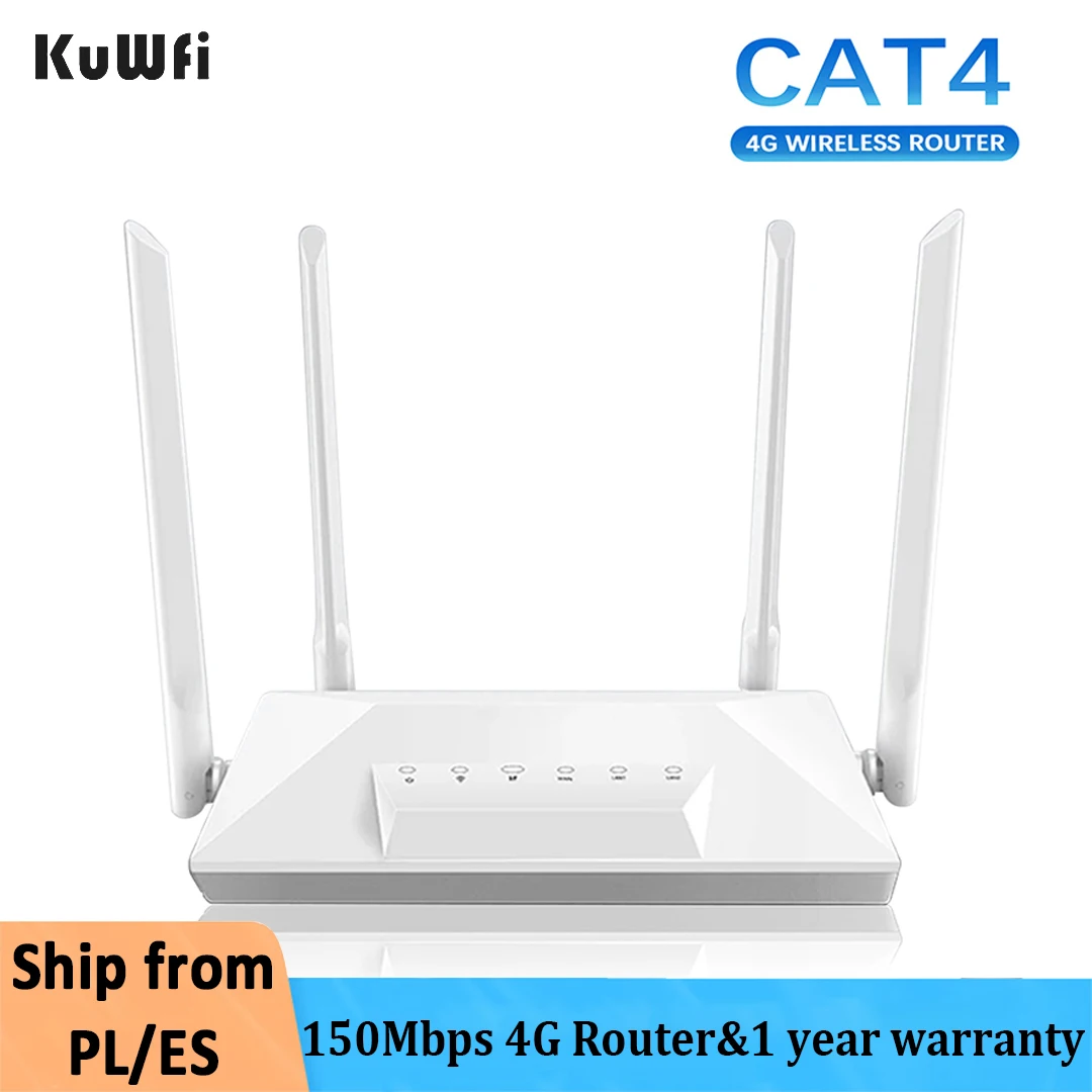 KuWfi-enrutador-Wifi-4G-sin-bloqueo-4-antenas-externas-punto-de-acceso-WiFi-enrutador-inal ...