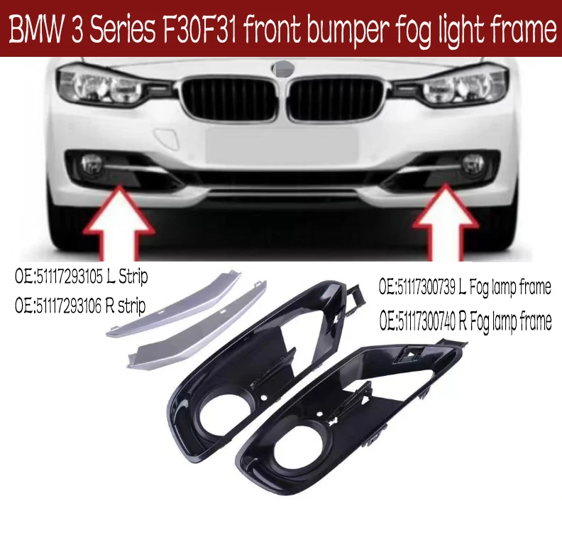 Fog-Light-Cover-Trim-51117300739-Front-Fog-Light-Frame-Cover-Bumper ...