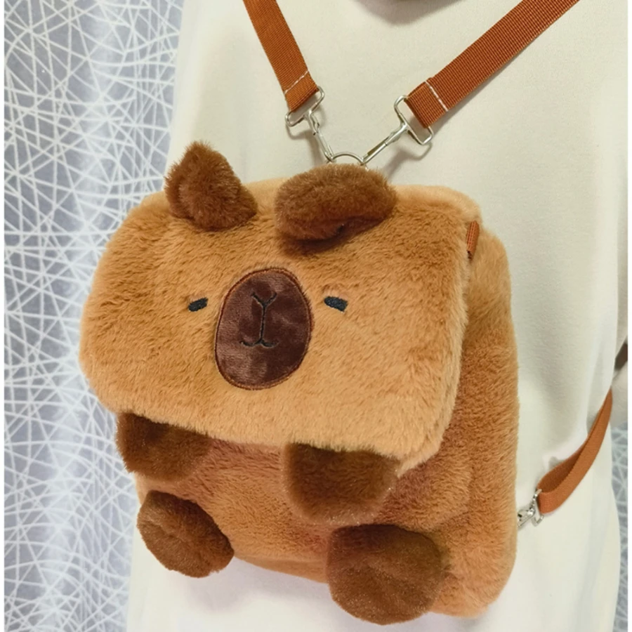 Mochila de felpa de capibara, bolso de piel de muñeco de peluche Kawaii ...