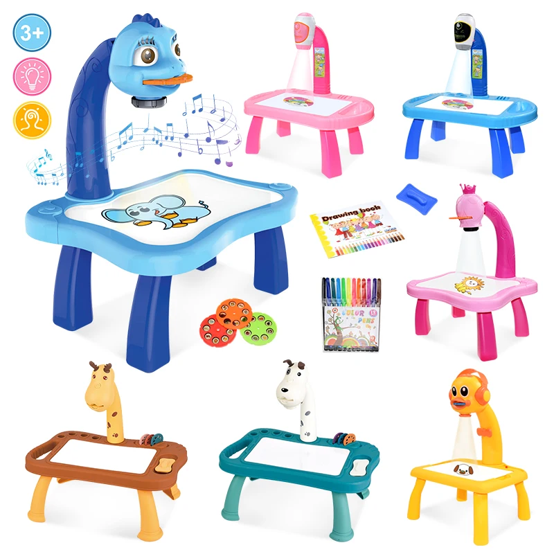 Kids-Projector-Drawing-Table-toy-Writing-Painting-Board-Desk-Arts ...