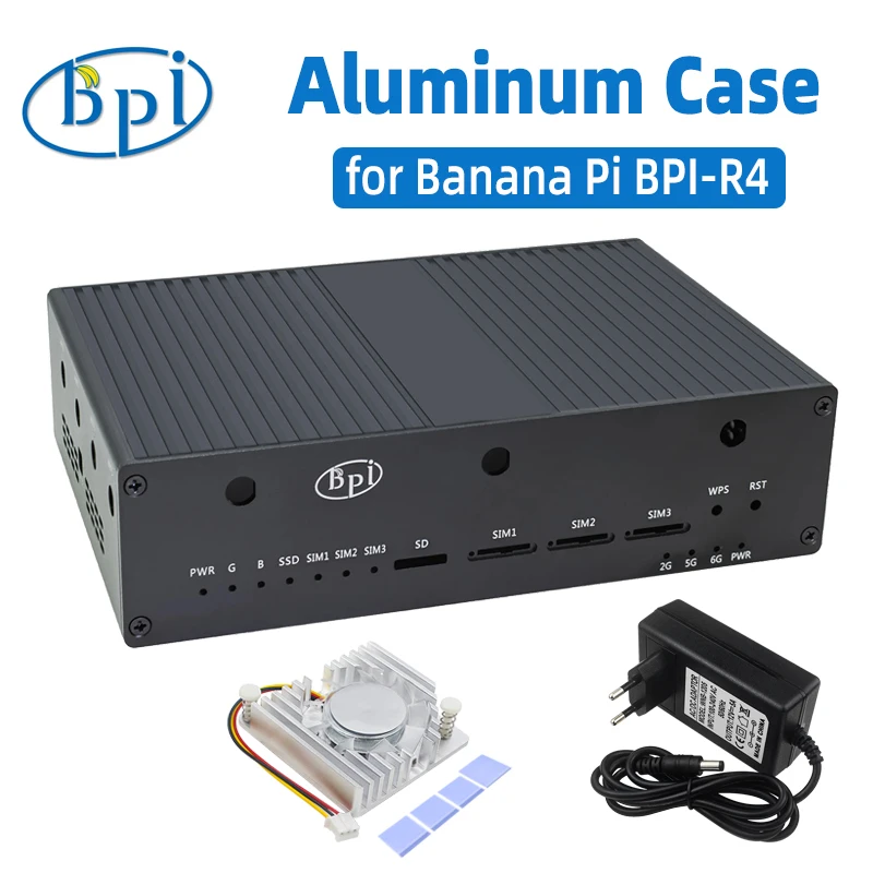 Banana-Pi-BPI-R4-Aluminum-Case-Metal-Shell-Optional-Active-Cooler-Fan ...