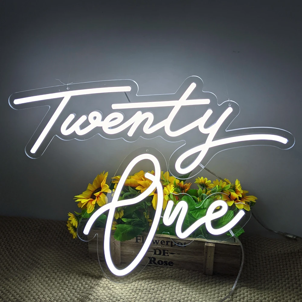 21 Number Neon Sign, Large LED Neon Sign for Birthday Party Home Room ...