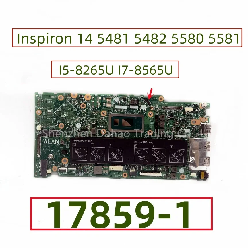 17859-1-For-DELL-Inspiron-14-5481-5482-5580-5581-Laptop-Motherboard ...