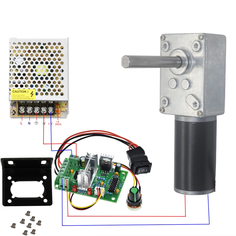12V-24V-DC-Motor-Reduction-Motor-High-torque-Turbo-Motor-Worm-Geared ...