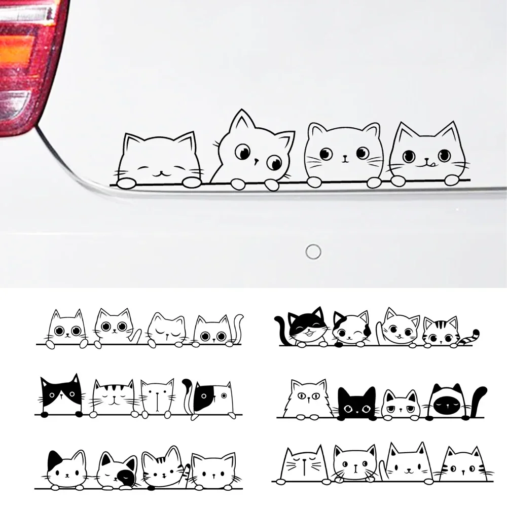 Peeking-Cat-Vinyl-Sticker-Car-Window-Bumper-Decoration-Halloween-Cats ...