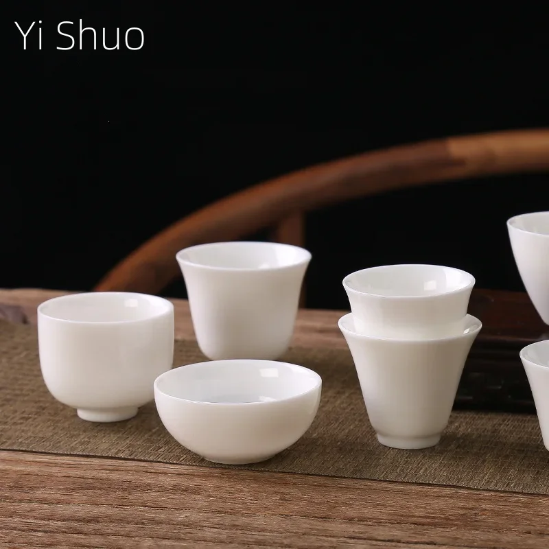 Taza de té pequeña Kung Fu de Jade blanco, tazón de té, taza maestra ...