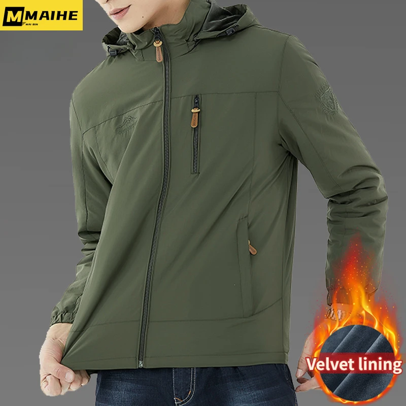 Military-Jacket-for-men-Windproof-waterproof-Fall-winter-fleece-hooded ...