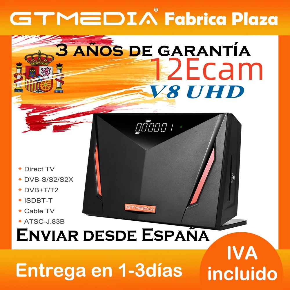 GTMEDIA-receptor de TV satelital V8X ECAM IKS, sintonizador ...