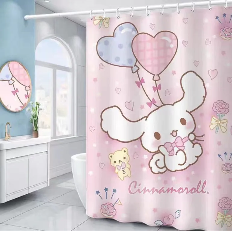 Kawaii-Sanrios-Cinnamonroll-My-Melody-Kuromi-Cartoon-Shower-Curtains ...
