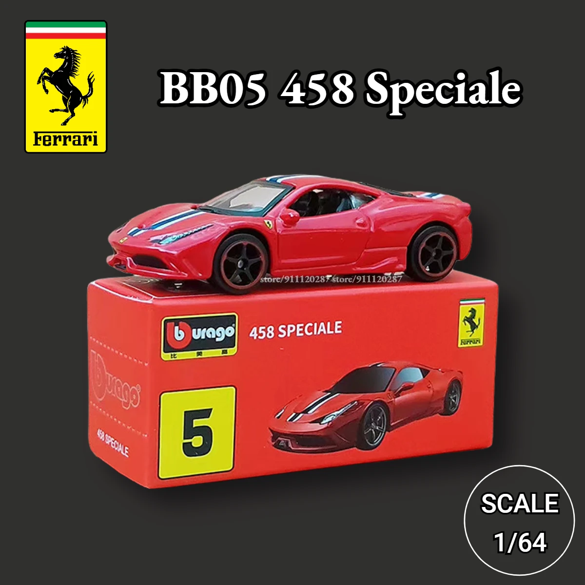 Bburago-1-64-Ferrari-Car-Miniature-Model-BB05-458-Speciale-Scale ...