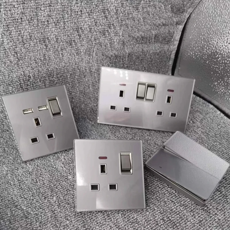 86-Type-Tempered-Glass-Wall-Switch-Socket-Panel-Light-Switch-EU-French ...