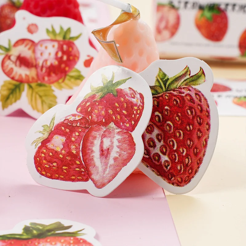 46-pieces-Boxed-Sticker-Strawberry-Creative-Hand-Book-Decorative-Shaped ...