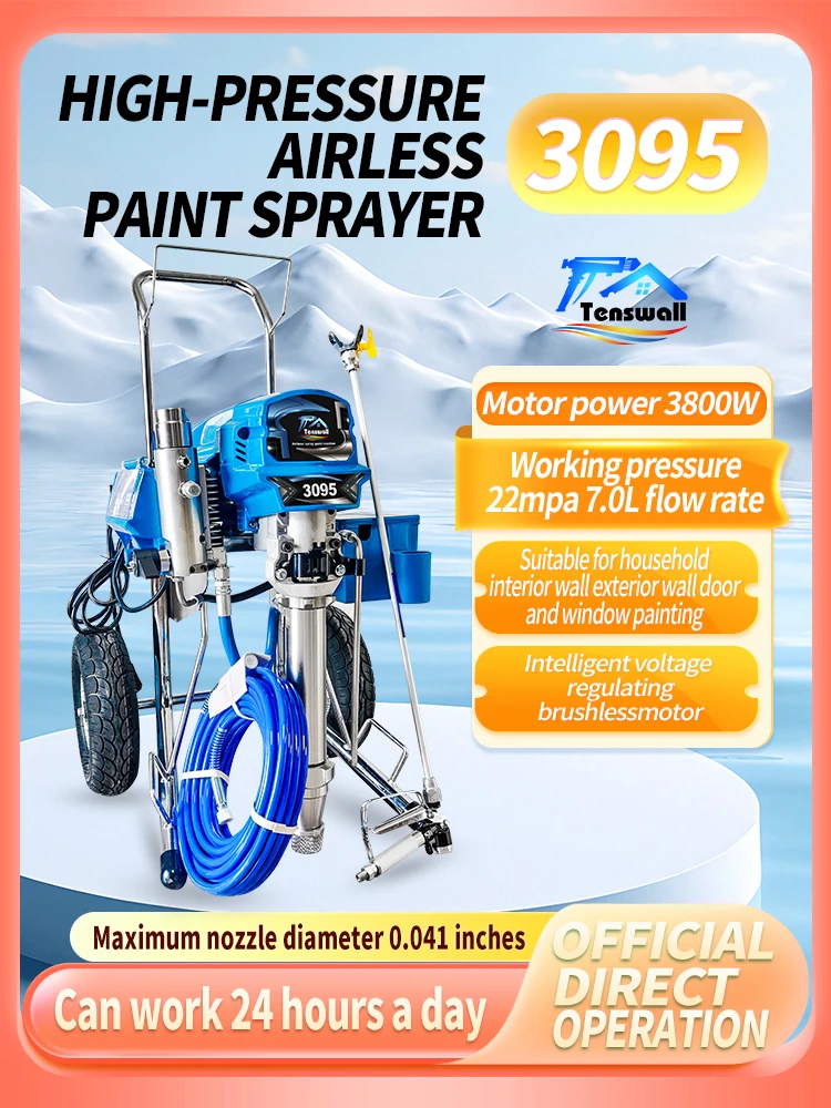High-pressure airless paint sprayer 2095 3095, power 3800W, flow rate 7 ...