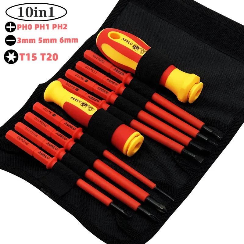 Insulated-Magnetic-screwdriver-set-Phillips-Torx-Screw-Driver-Bits-home ...