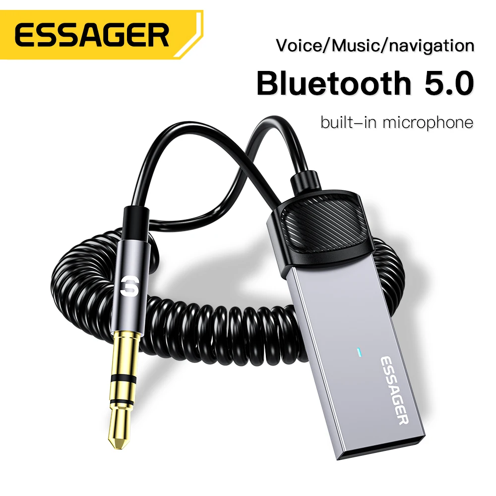 Essager USB Bluetooth Aux Adapter Dongle USB To 3.5mm Jack Audio ...
