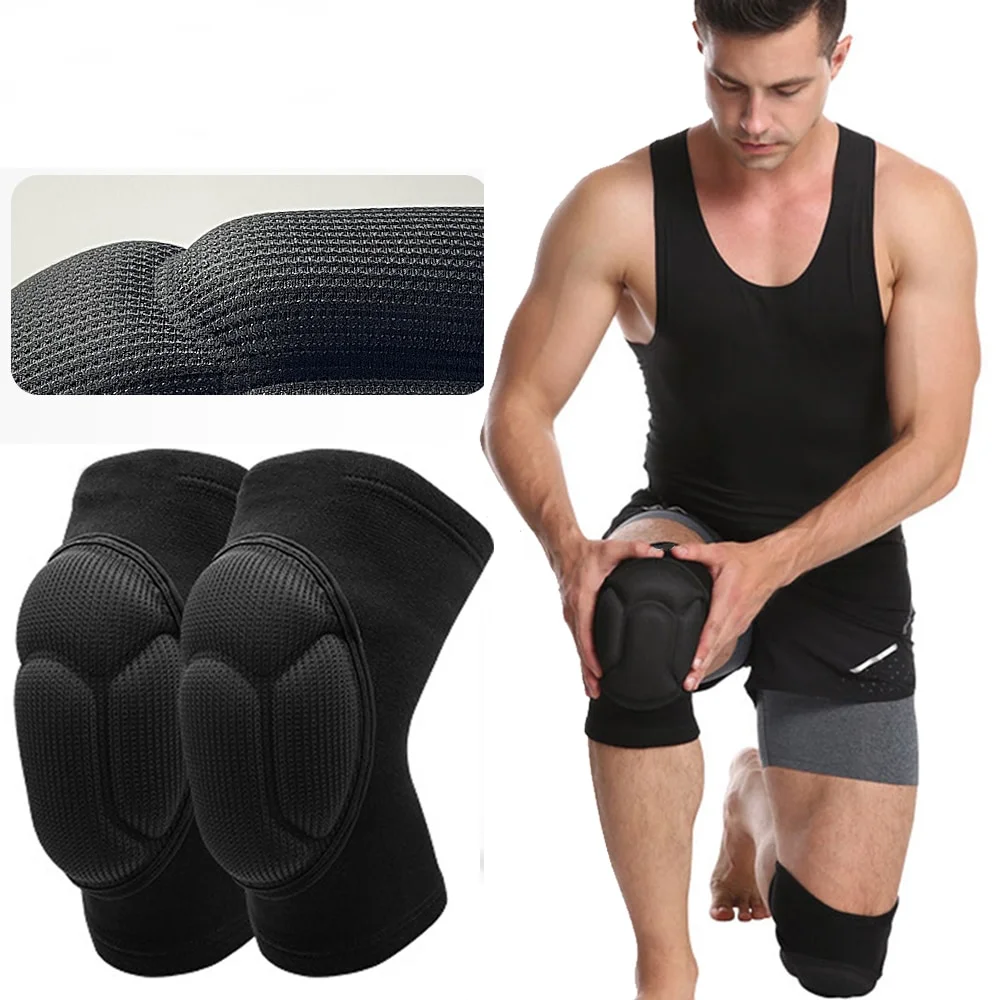 1Pair Thicked Football Volleyball Extreme Sports Ski Knee Pads Fitness ...